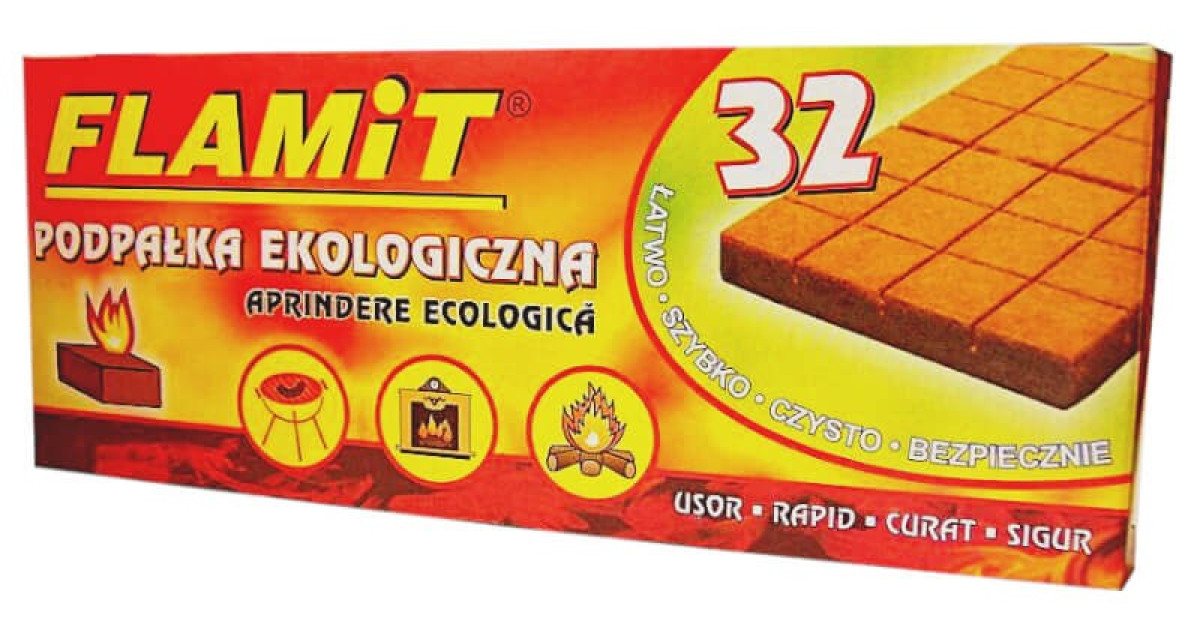 Flamit incendiary cubes, brown, 32 pcs. for grills, ovens, fires