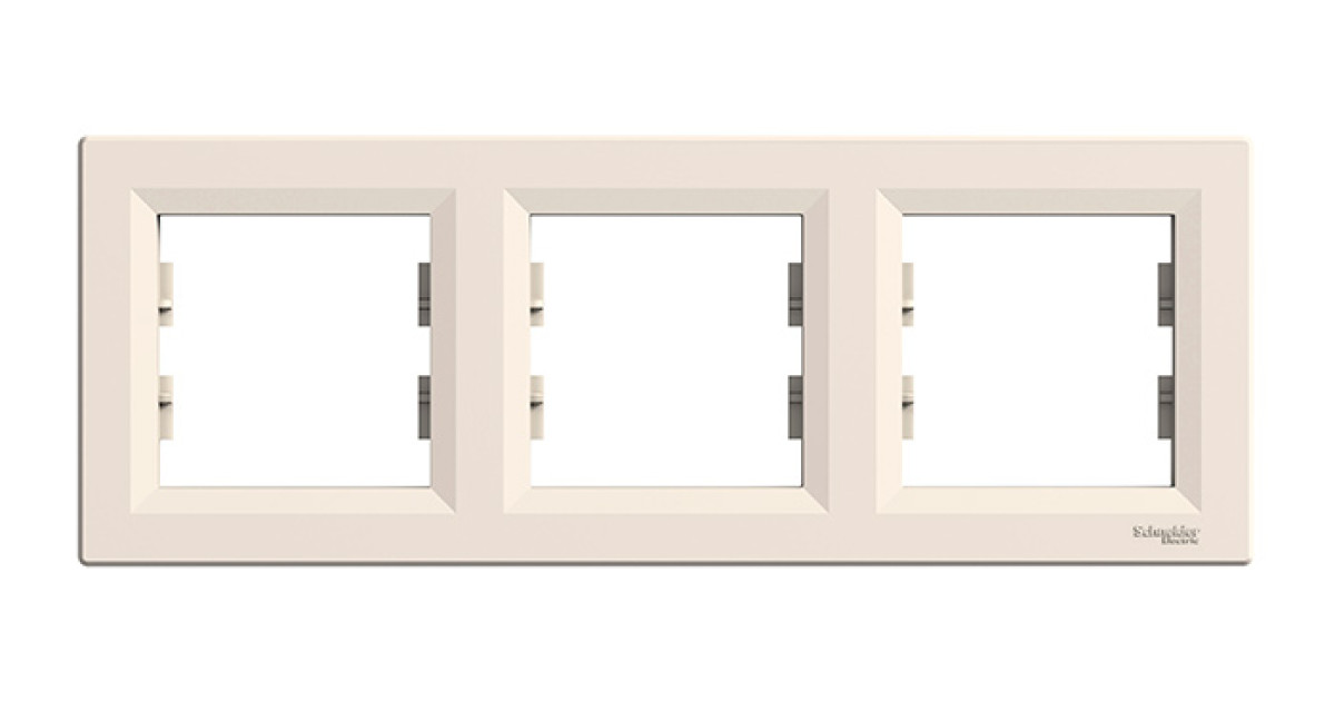 Asfora - horizontal 3-gang frame - cream