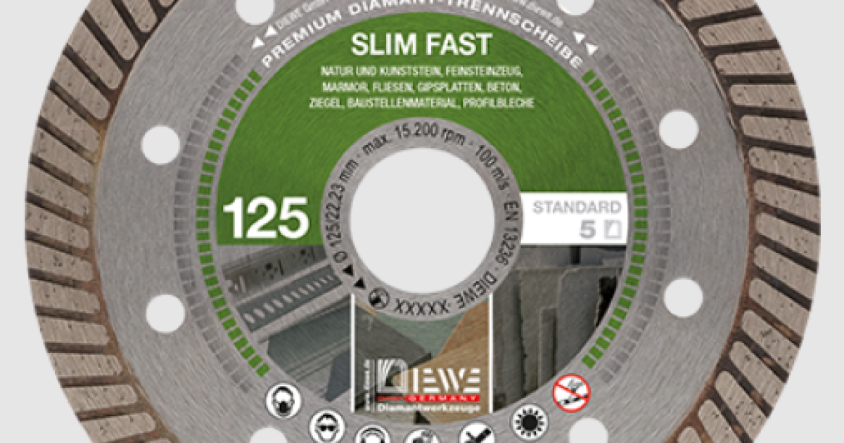 Dimanta ripa akmens DIEWE Slimfast 125/22.23