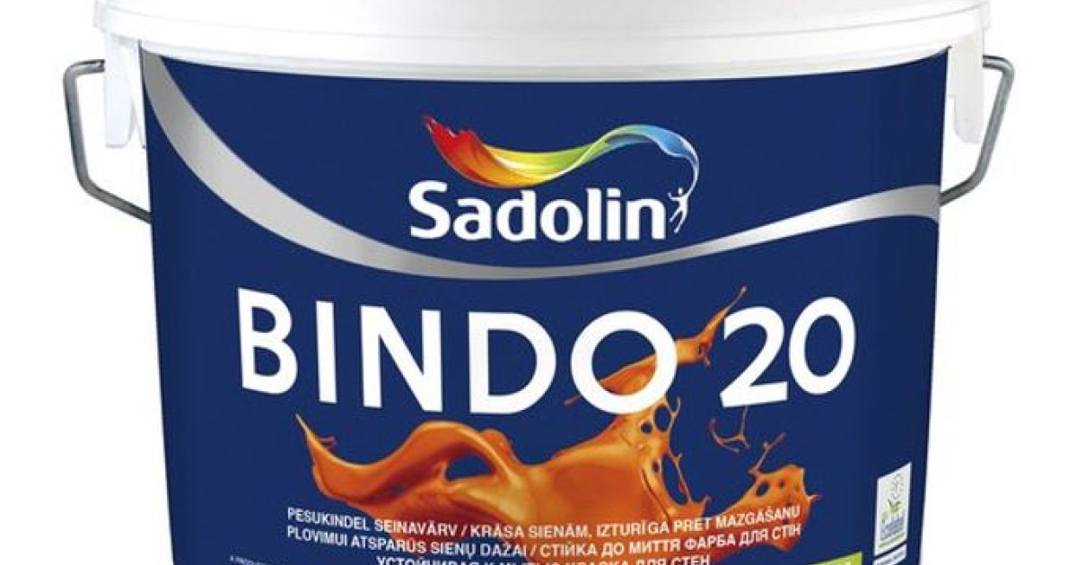 Sadolin BINDO 20 BW 2.5L Pusmatēta lateksa krāsa sienām
