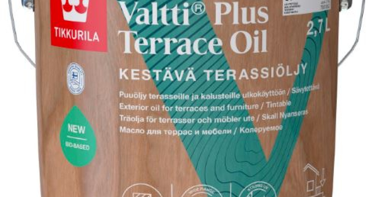 Tikkurila VALTTI PLUS Terrace Oil 2.7L Eļļa kokam ārdarbiem pelēka
