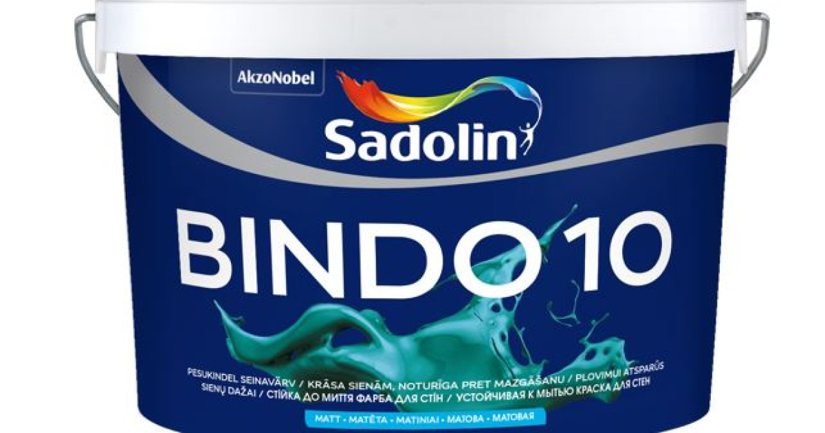 Sadolin BINDO 10 BW 2.5L Matēta lateksa krāsa sienām